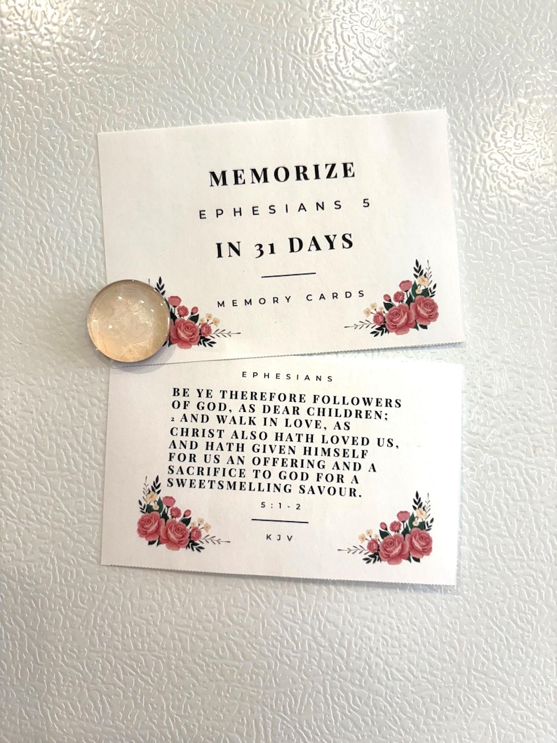 Bible Verse Memory Cards | Ephesians 5 | Instant Download - Etsy UK