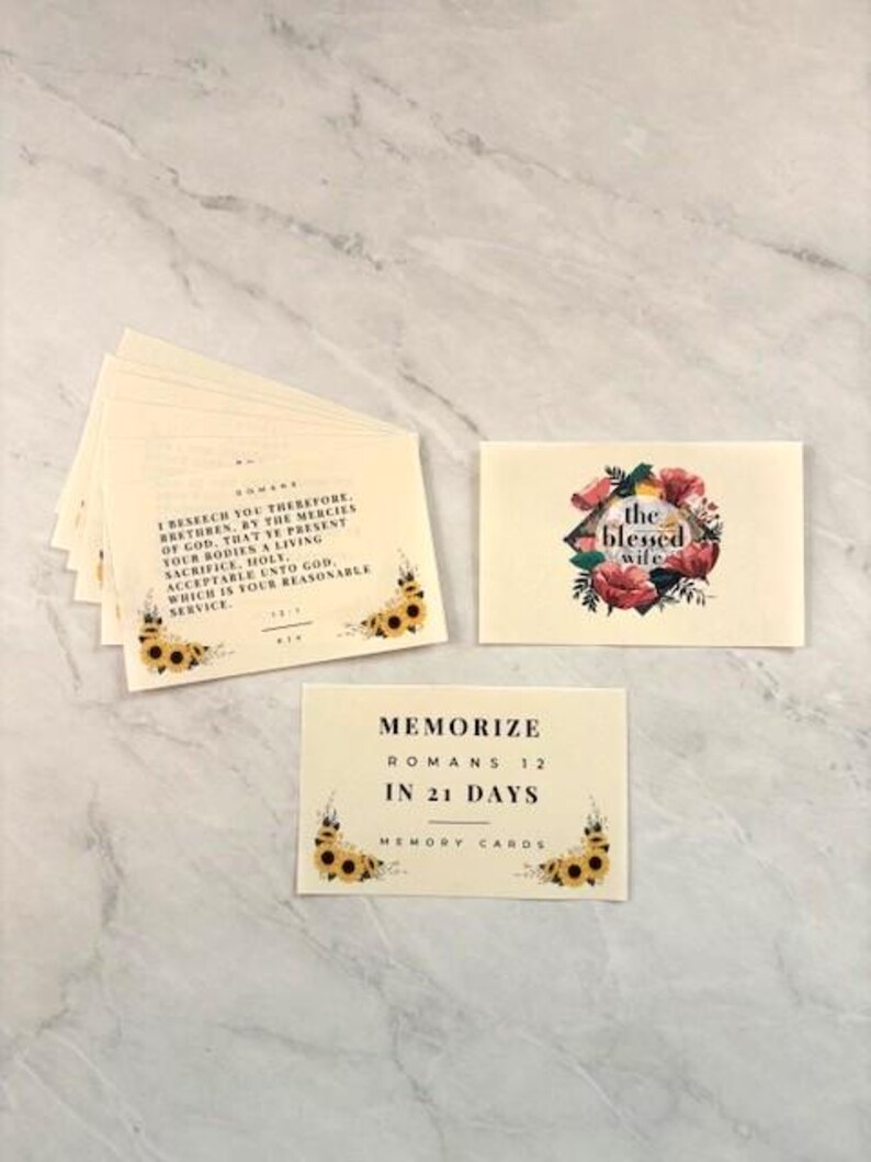 Bible Verse Memory Cards | Romans 12 | Instant Download - Etsy