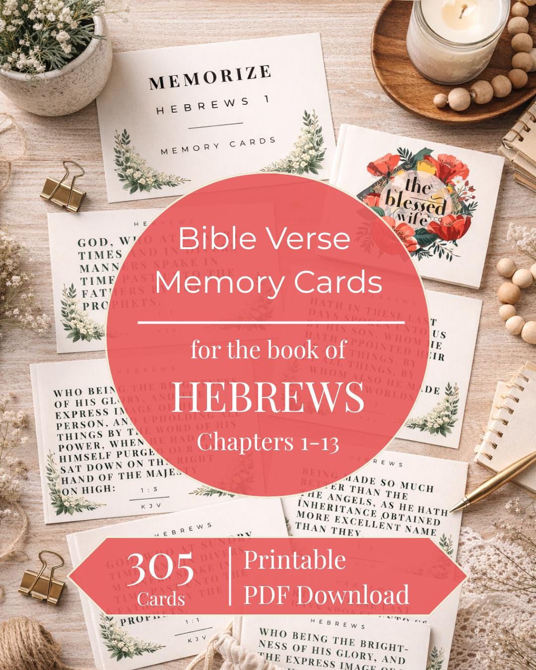 Hebrews Bible Verse KJV Memory Cards (printable PDF Download) - Etsy