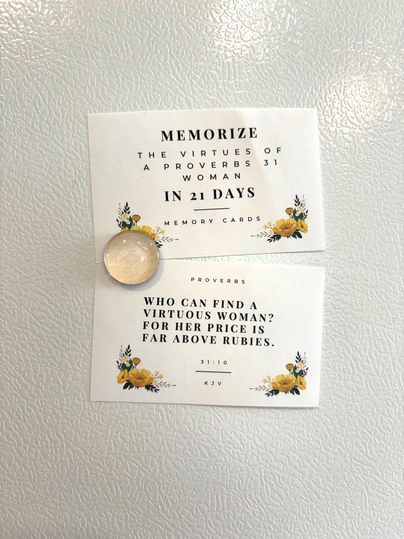 Bible Verse Memory Cards | Virtues of the Proverbs 31 Woman | Instant ...