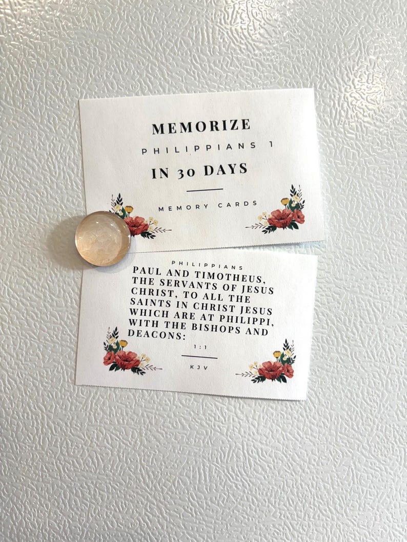 Memorize Philippians 1 - Bible Verse Memory Cards - Printable, Instant ...