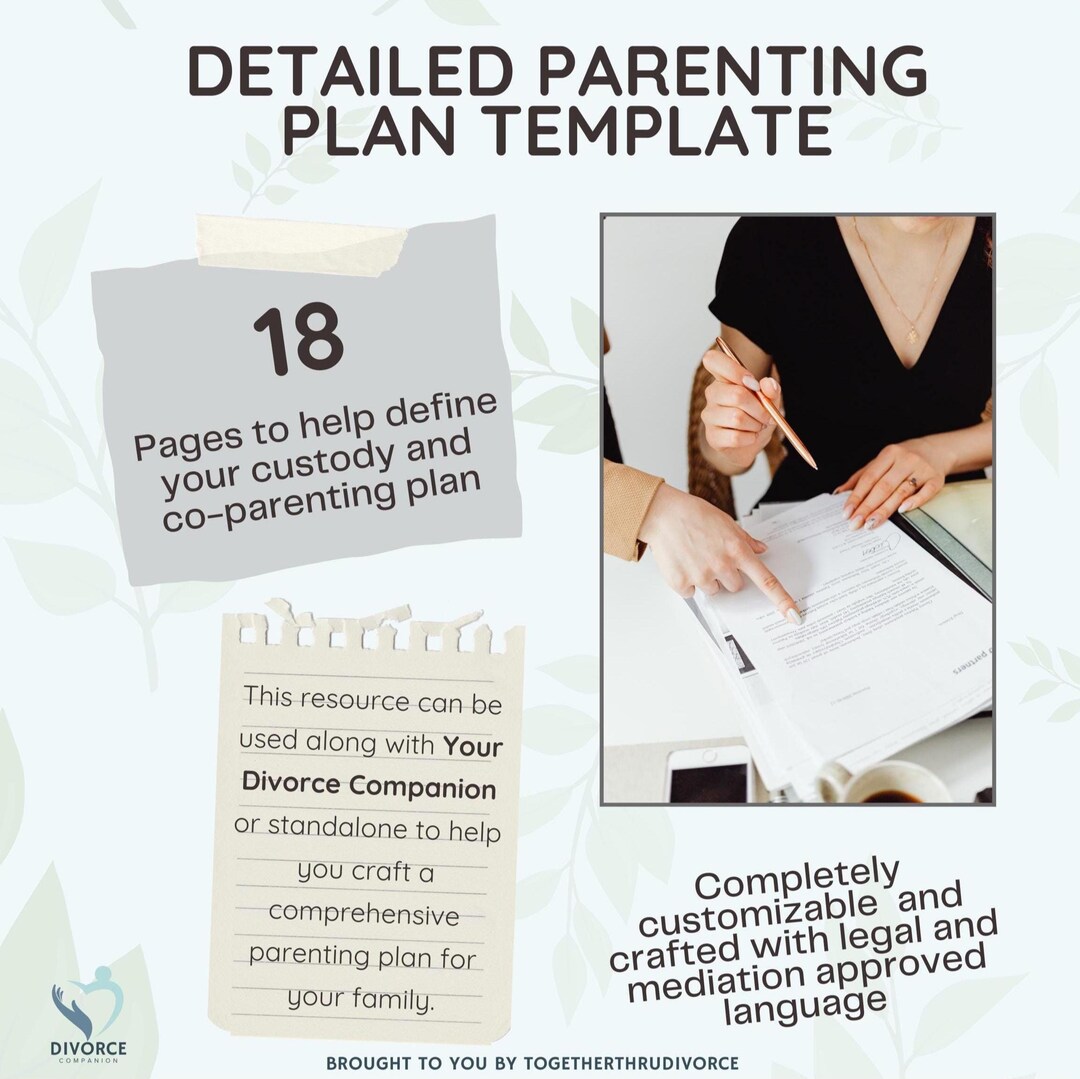 Detailed Parenting Plan Template | Co-parenting Agreement | Editable ...