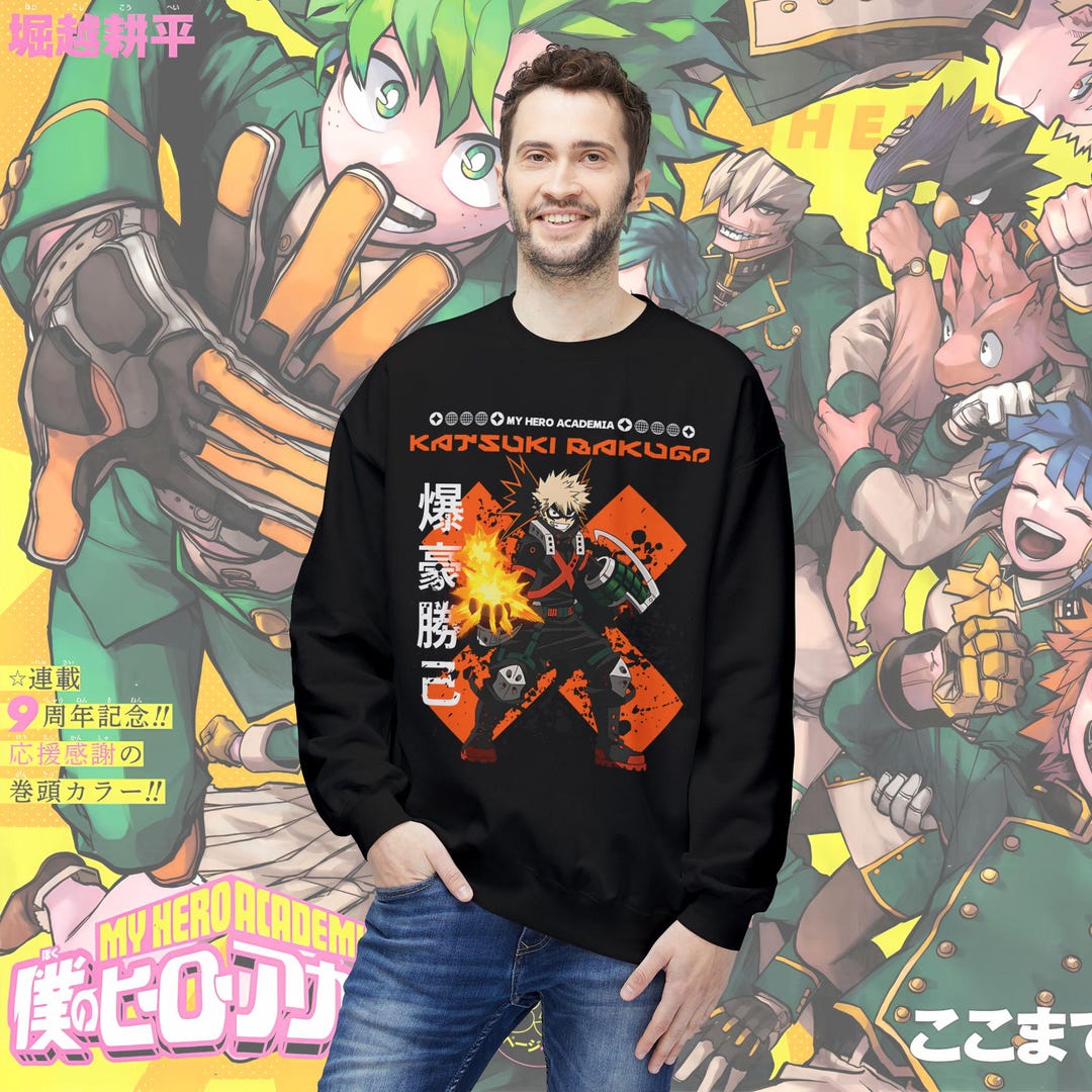 MHA Katsuki Bakugo Anime Inspired Unisex Cotton Jumper, Manga Gift ...