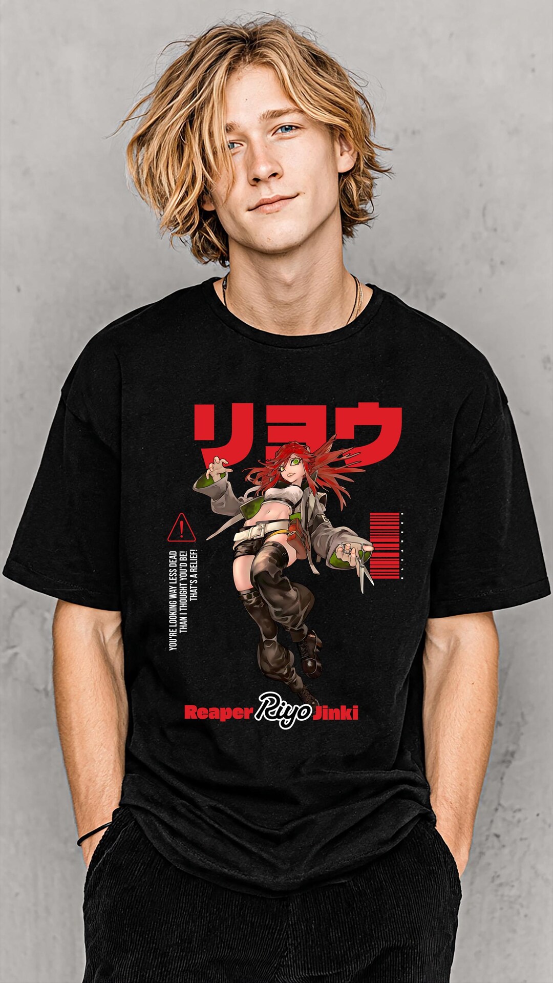Riyo Reaper Gachiakuta Tee - Team Akuta, Anime Manga Gift, Japanese ...