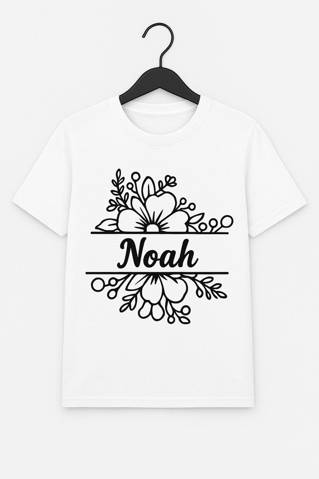 Custom Name Shirt With Elegant Flower Design - Etsy