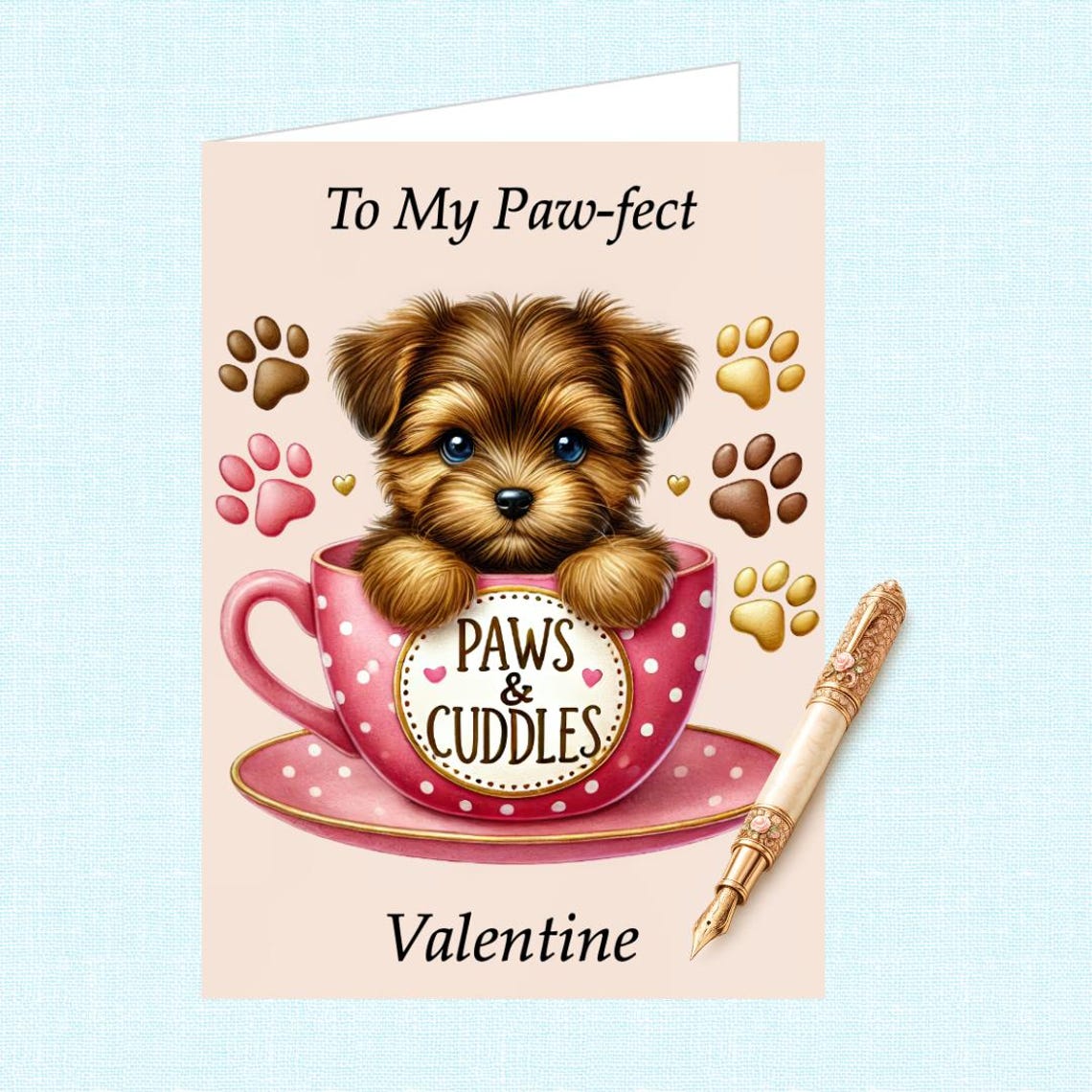 Puppy Valentine Card • Paw-fect Dog Lover Gift (digital Download) - Etsy