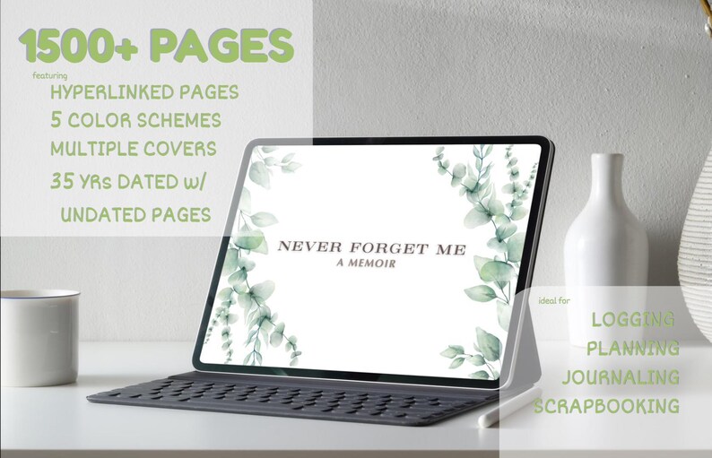 Green and Navy - Memoir of My Life | Digital Planner | Journal ...