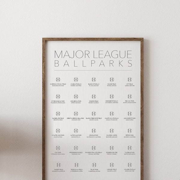 Baseball Stadium Checklist - Etsy