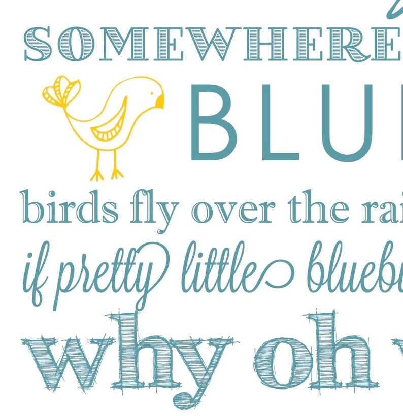 Somewhere Over the Rainbow Typography 11x17 Digital File - Choose Your ...