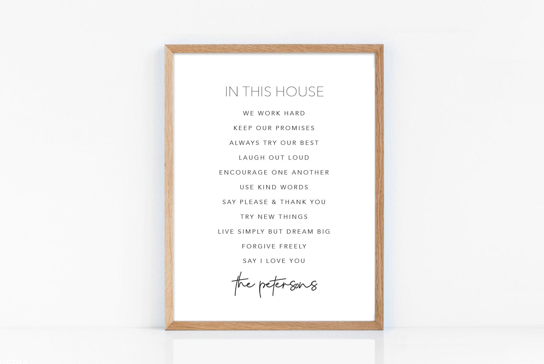 Personalized Family Rules in This House Art Print, Digital Download or ...