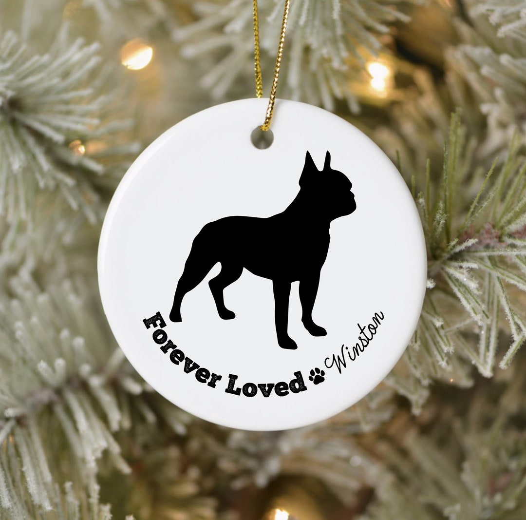 In Memoriam Dog Silhouette Christmas Ornament Personalized - Etsy