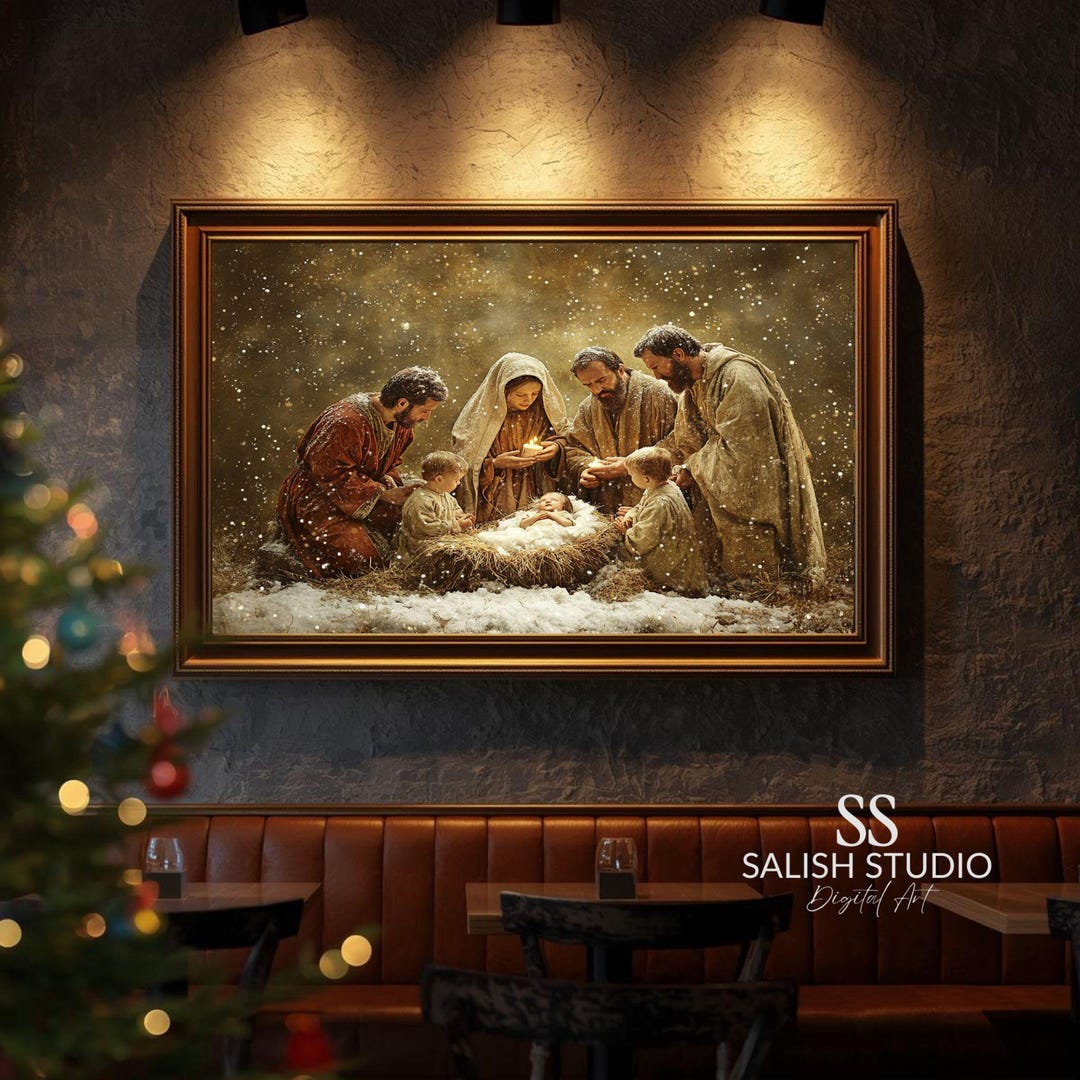 Vintage Nativity Scene Print, Classic Christmas Art (digital Download ...