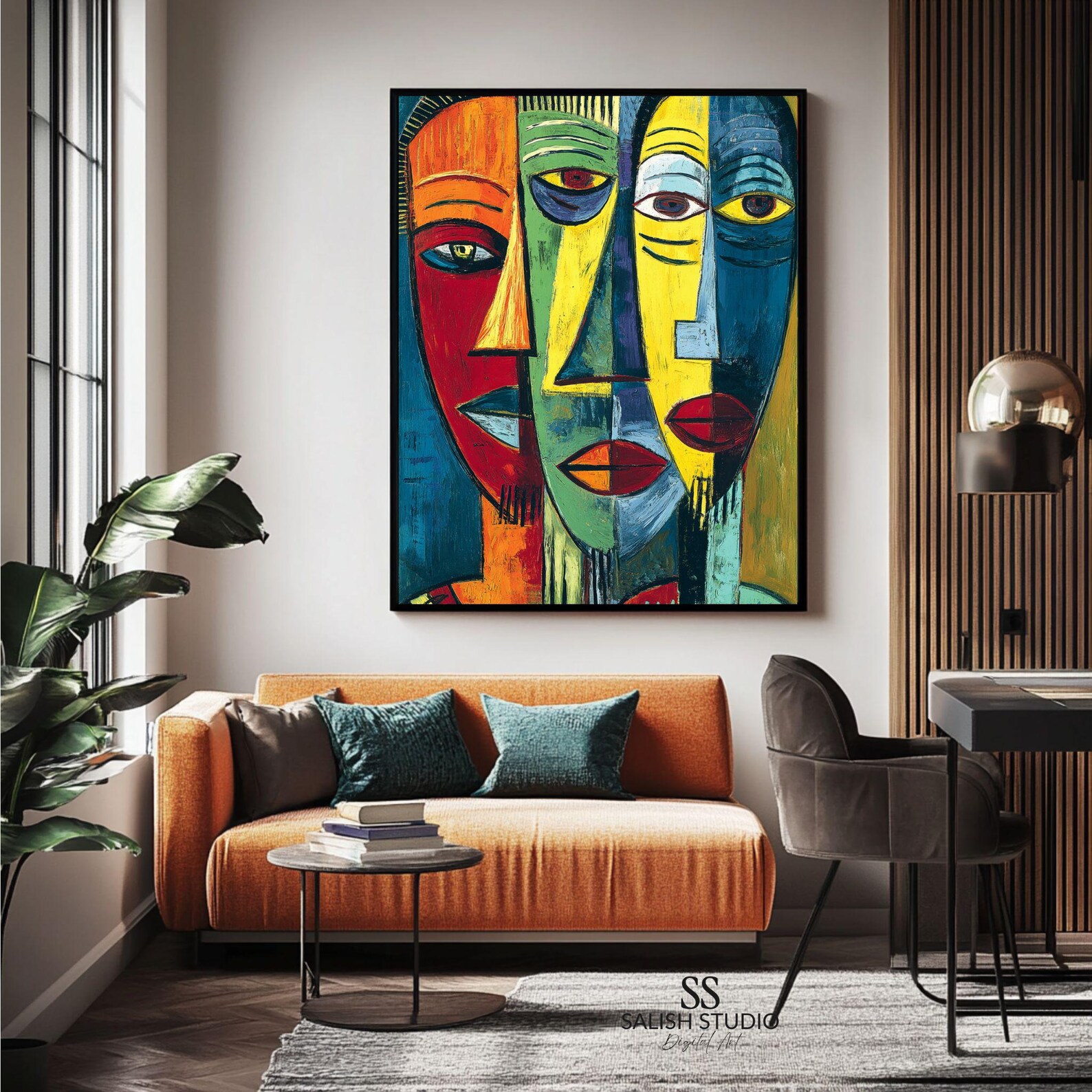 Cubist Faces Art Print – Modern Colorful Portrait (digital Download) - Etsy