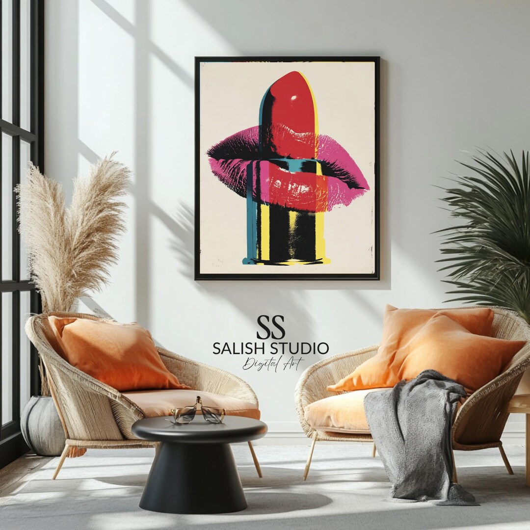 Pop Art Lipstick Print – Bold Glam Illustration (digital Download) - Etsy