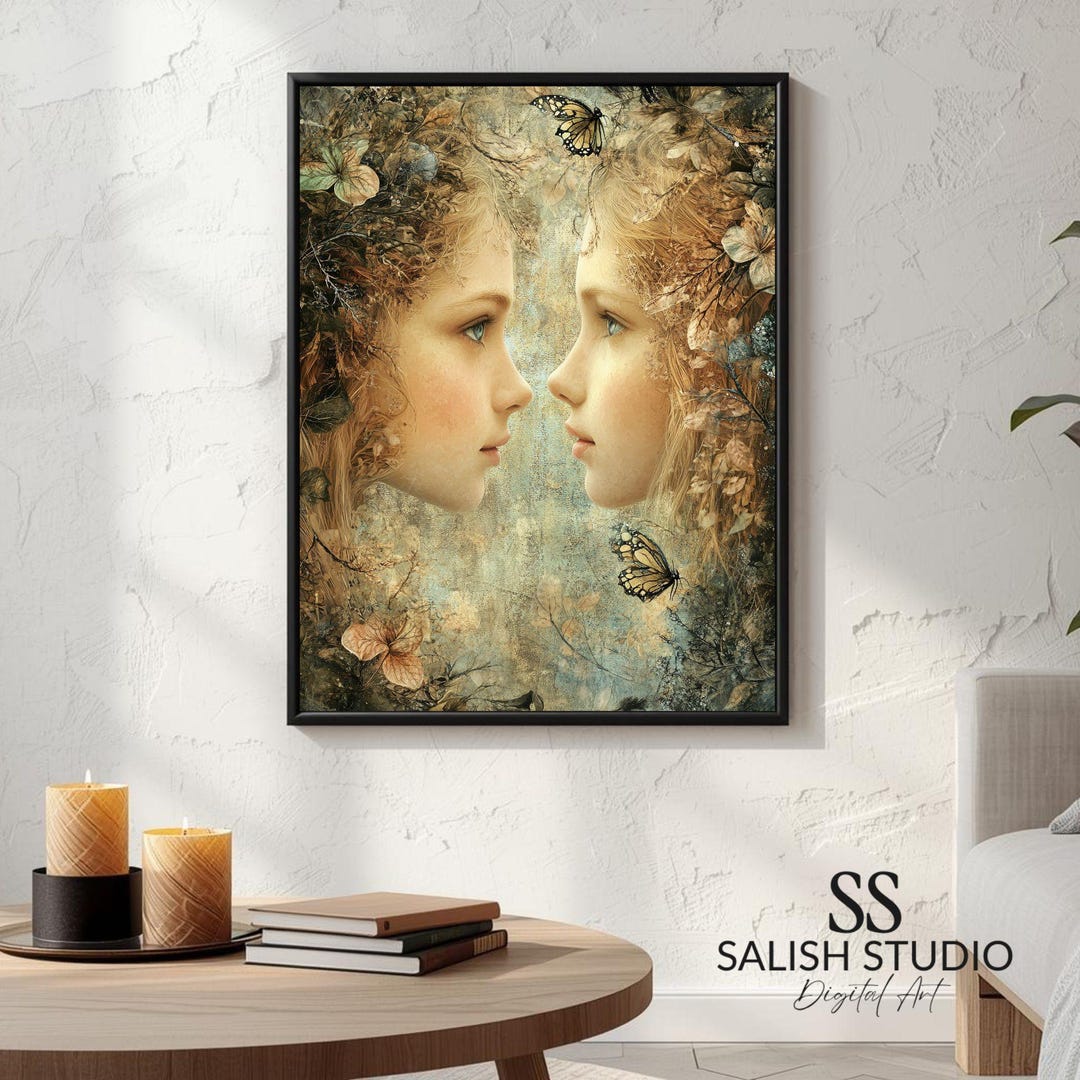 Vintage Portrait Art Print – Surreal Sepia Faces (digital Download) - Etsy