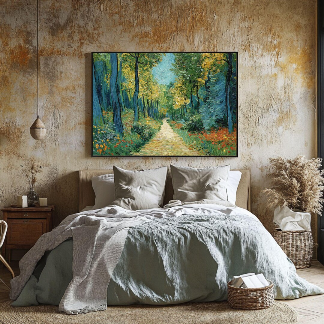 Cottagecore Forest Path Print – Sunlit Woodland Landscape (digital ...