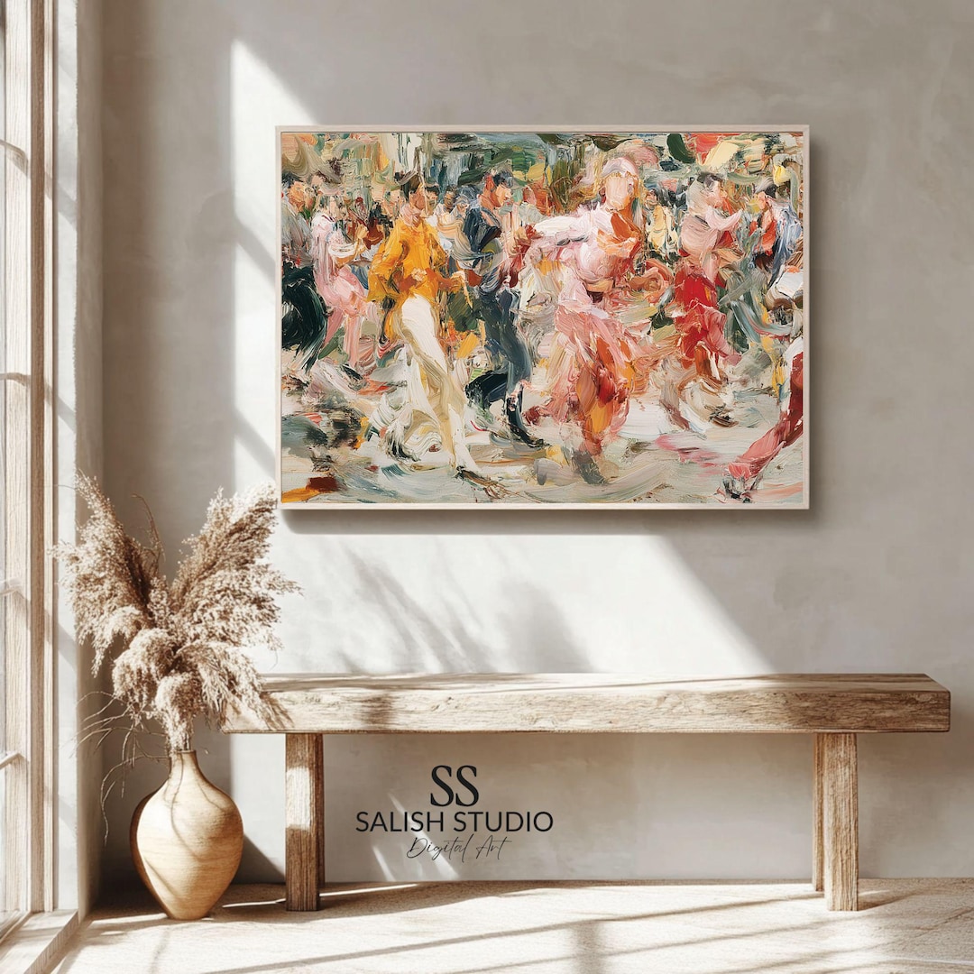 Bold Abstract Mixed-media Art Print – Vibrant Boho Wall Decor (digital ...