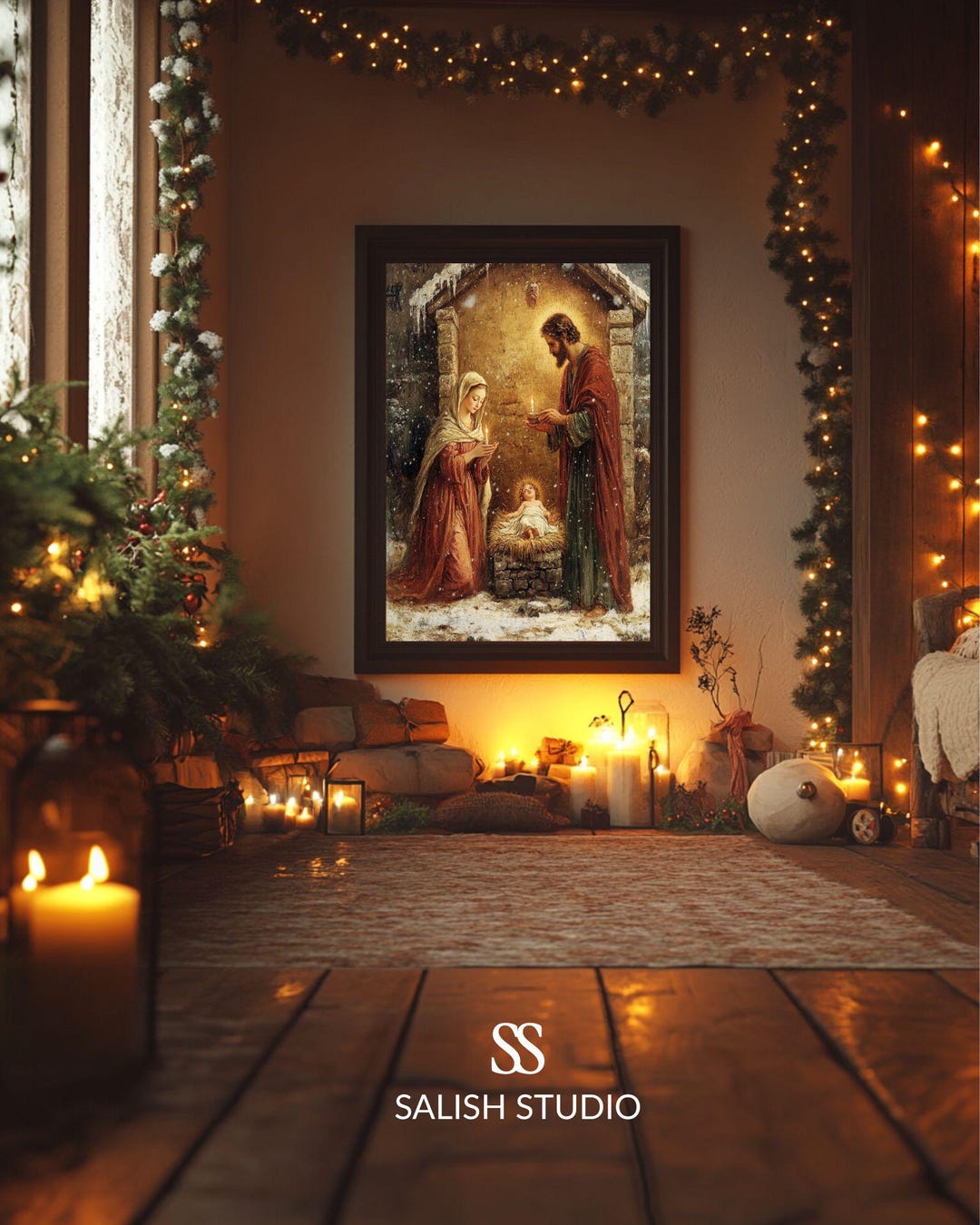 Traditional Nativity Scene Art – Classic Christmas Painting (digital ...