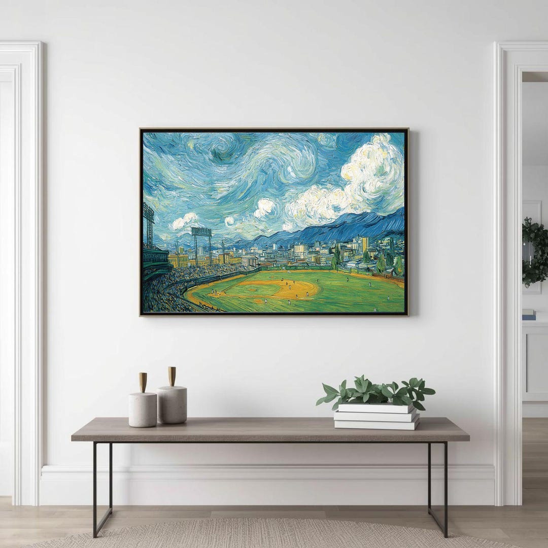 Retro Seattle Baseball Field Art Print – Impressionistic Cityscape ...