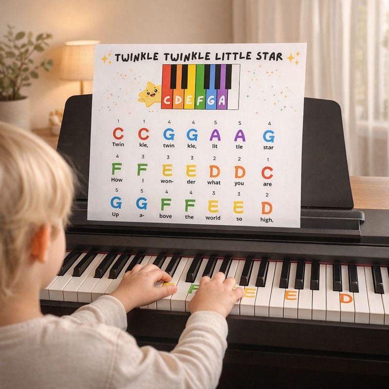 Twinkle, Twinkle, Little Star – Easy Piano for Beginners (color-coded ...