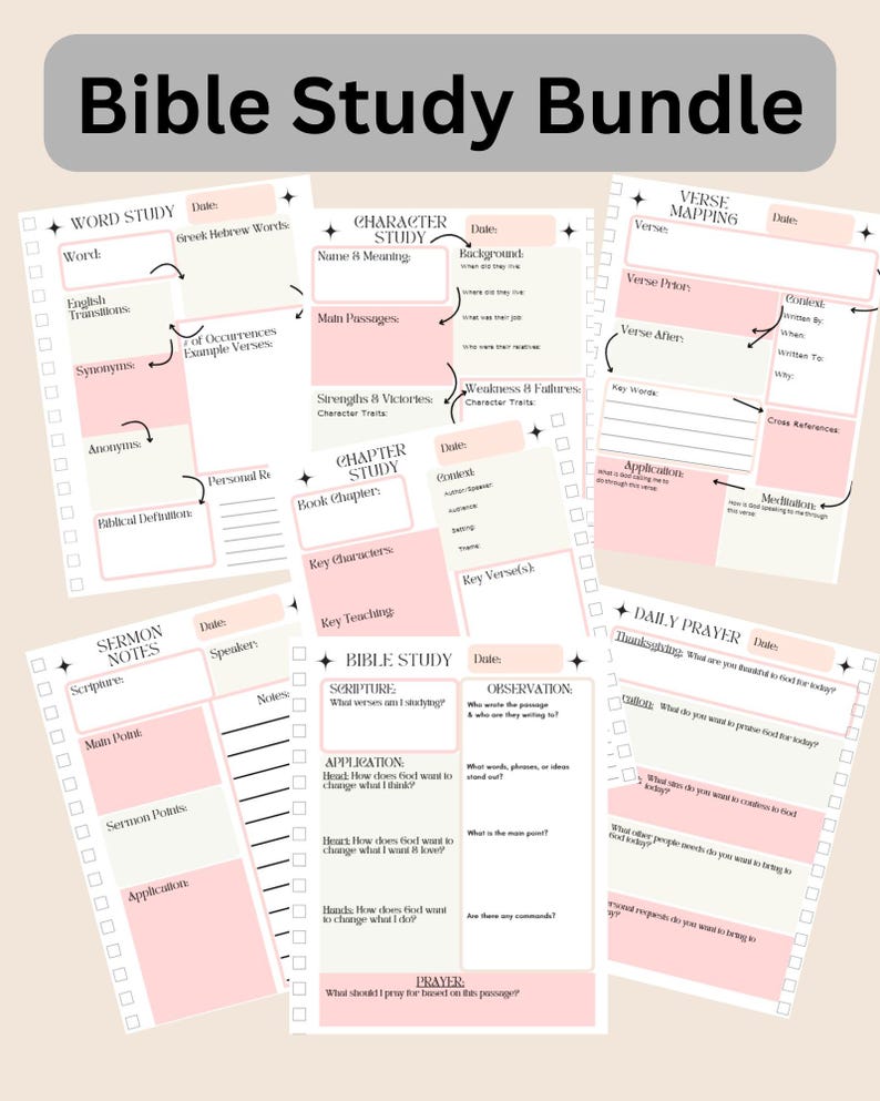 2026 Bible Study Template Bundle – Digital Prayer Journal – Scripture ...