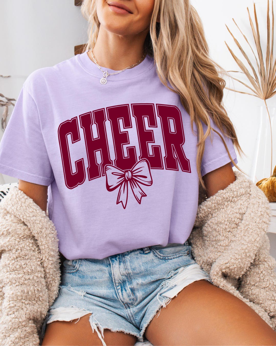 Cheer Bow Shirt, Girly Cheer Graphic Tee, Coquette Cheer Aesthetic T ...