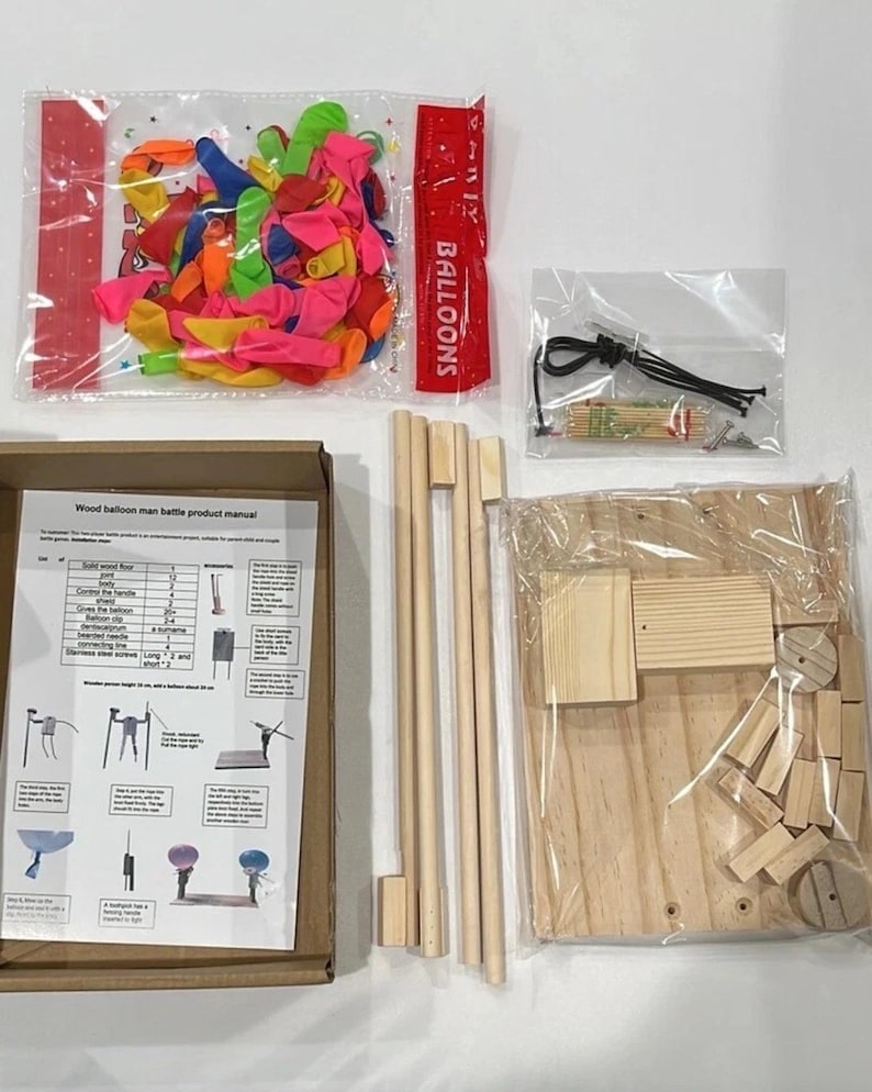 Bamboo Battle Balloon Game Fast-paced Wooden Puppets Fight With 100 ...