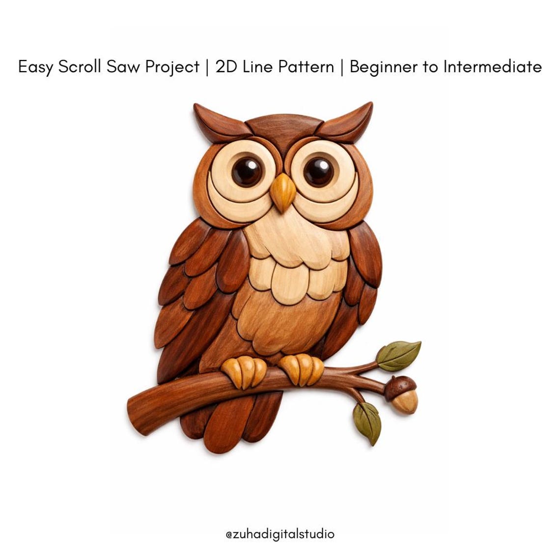 Owl Intarsia Pattern | Scroll Saw Project, Beginner Friendly (PDF ...