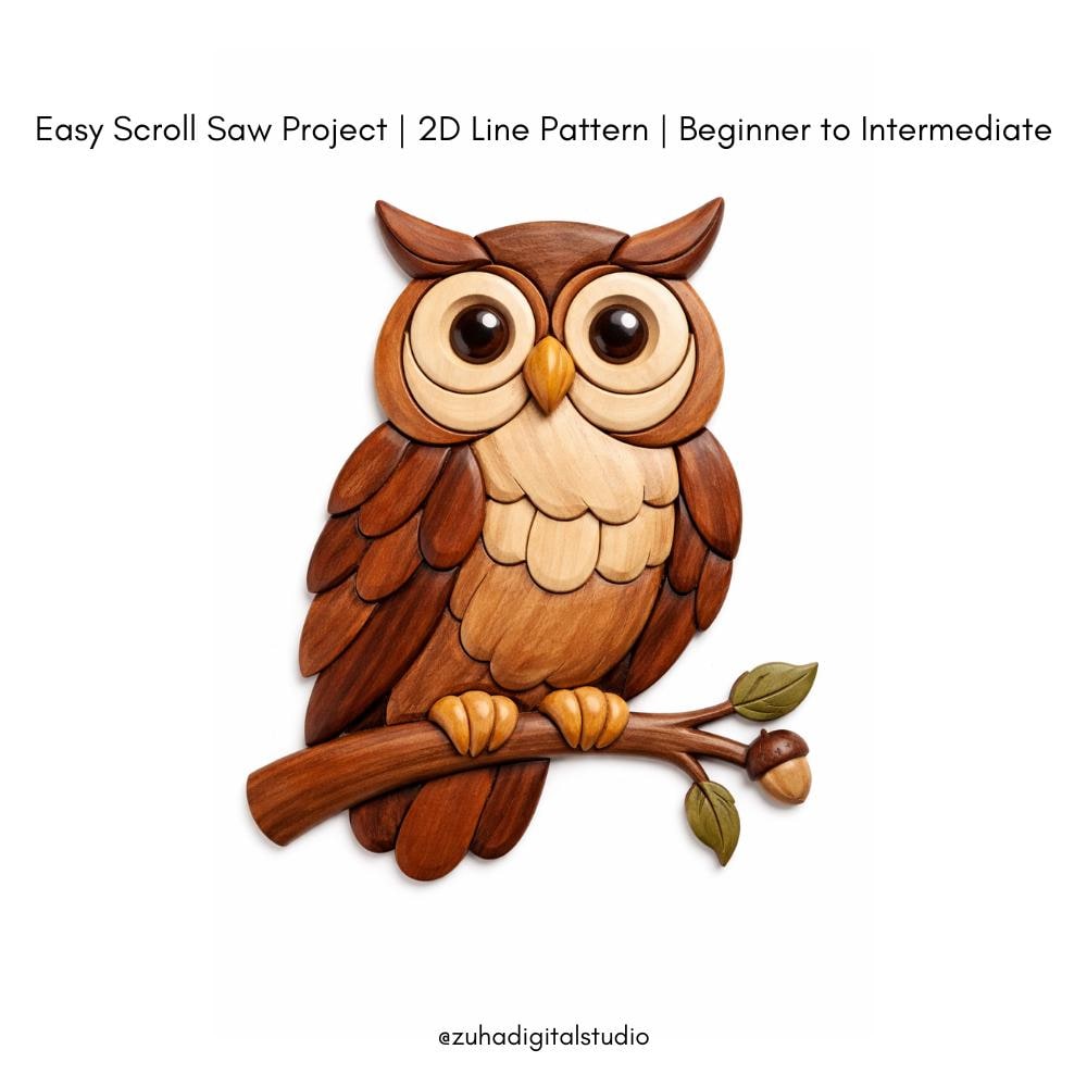 Owl Intarsia Pattern | Scroll Saw Project, Beginner Friendly (PDF ...