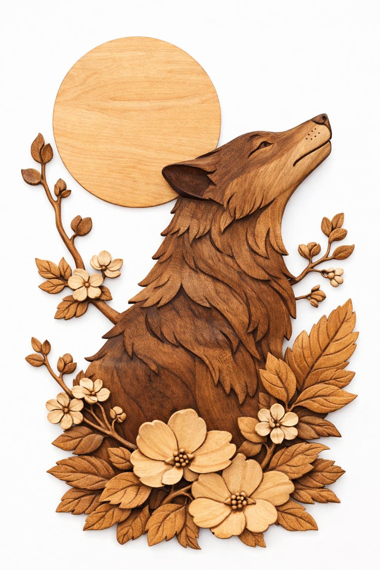 Wooden Intarsia Wolf Pattern | Beginner to Intermediate Scroll Saw ...