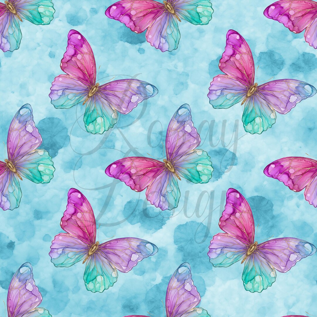 Alcohol Ink Butterflies | Seamless Patterns | Instant Download ...