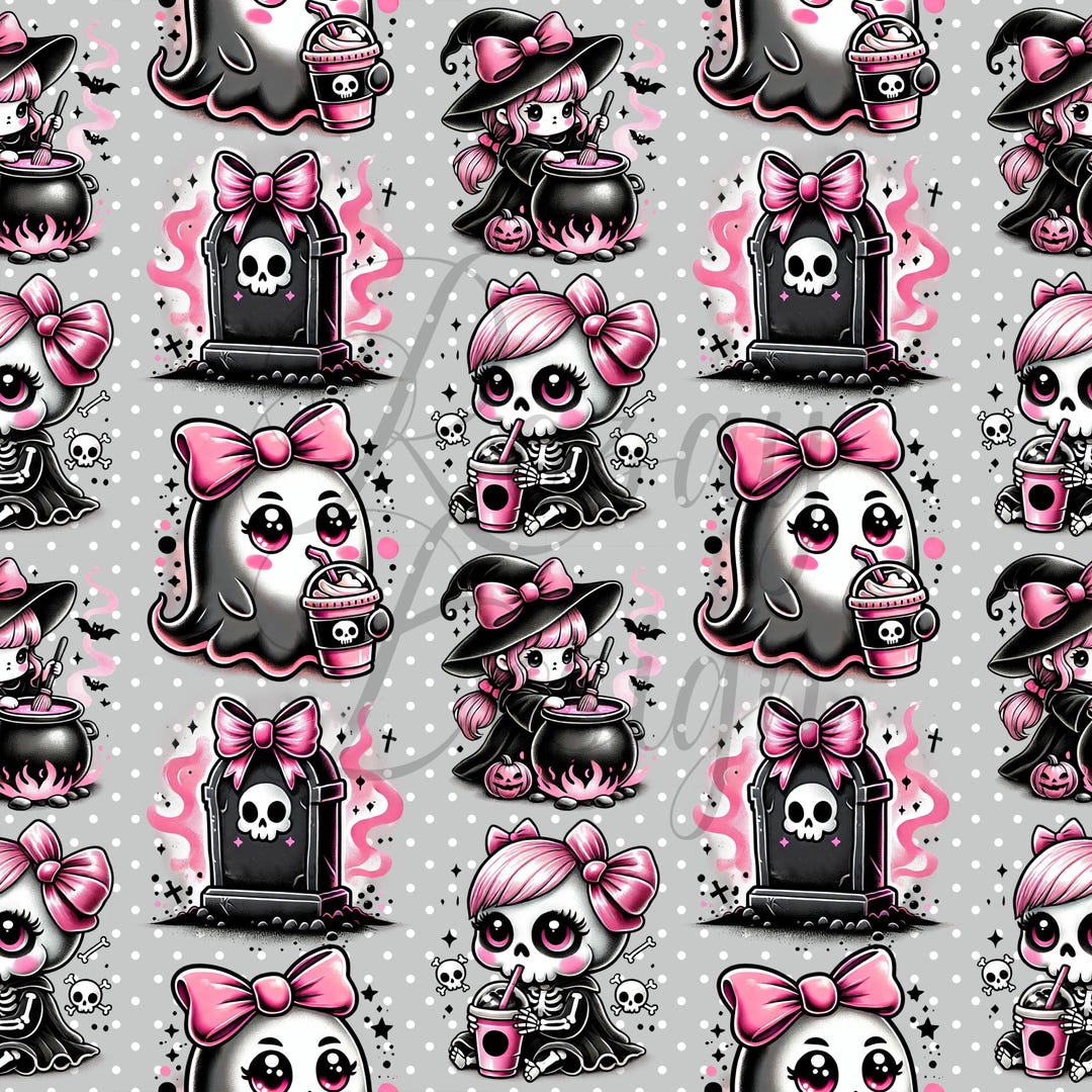 Pink Halloween | Halloween | Seamless Patterns | Instant Download ...