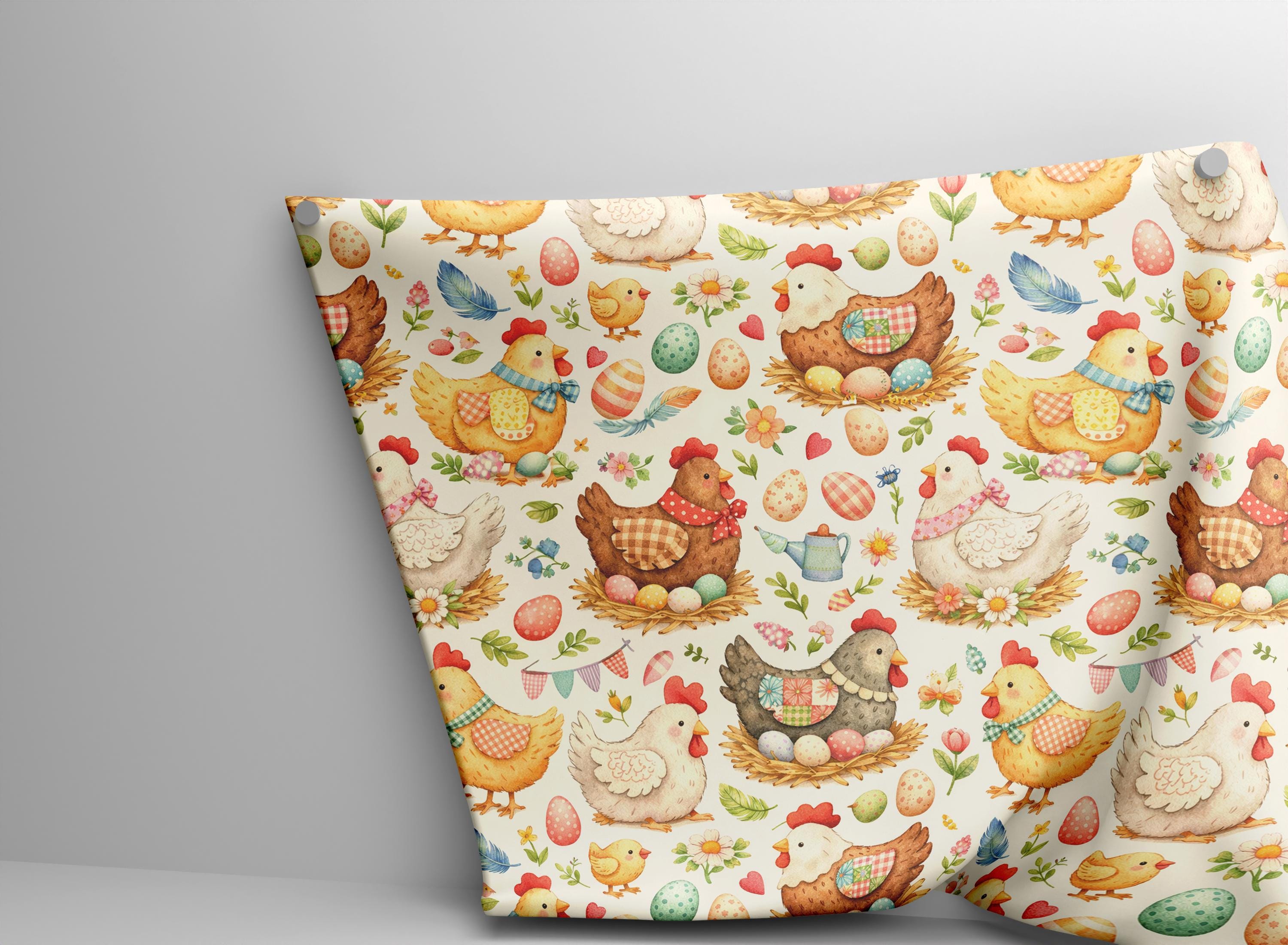 Cute Hens | Instant Download | Printable Digital Paper | Repeating ...