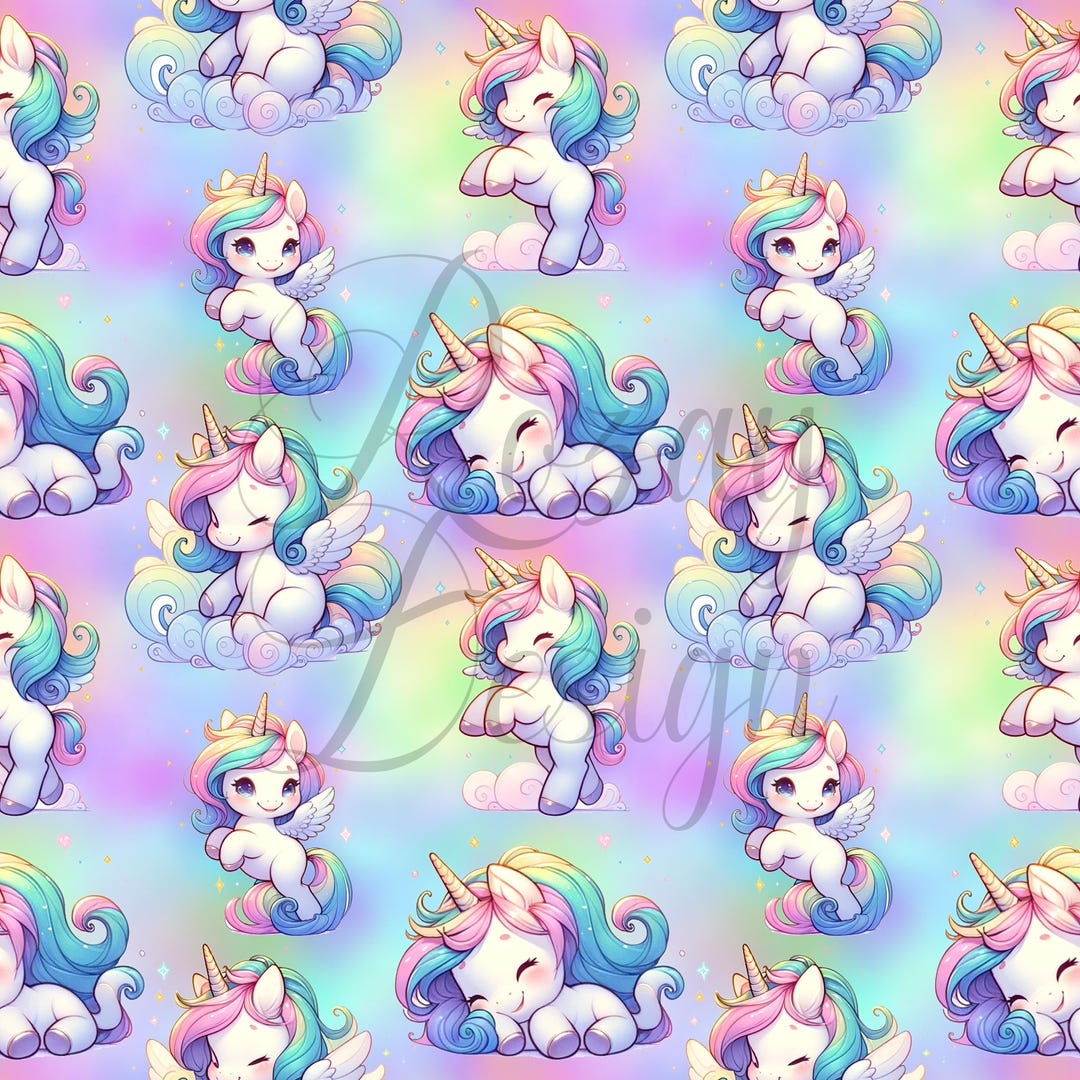 Unicorns | Seamless Patterns | Instant Download | Printable Digital ...