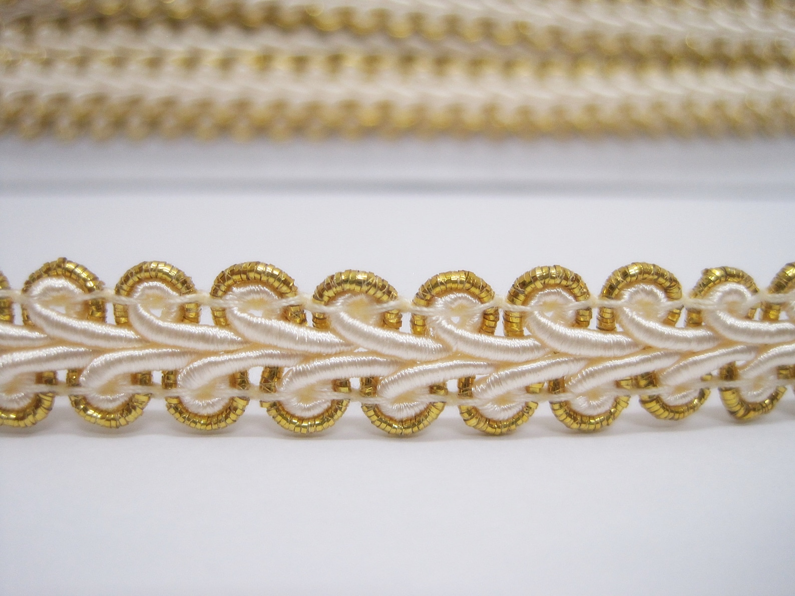 5 Yards 1/2 Cream Gimp Braided Gold Metallic Edge Trim | Etsy