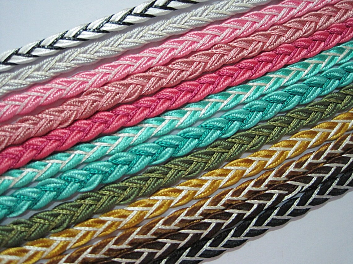 5 Yards 6 Mm Shocking Pink Shiny Flat Braided Cord Braided | Etsy