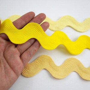 5 Yards Yellow Jumbo Rick Rack Trim, Yellow Rick Rack, Jumbo Ric Rac ...