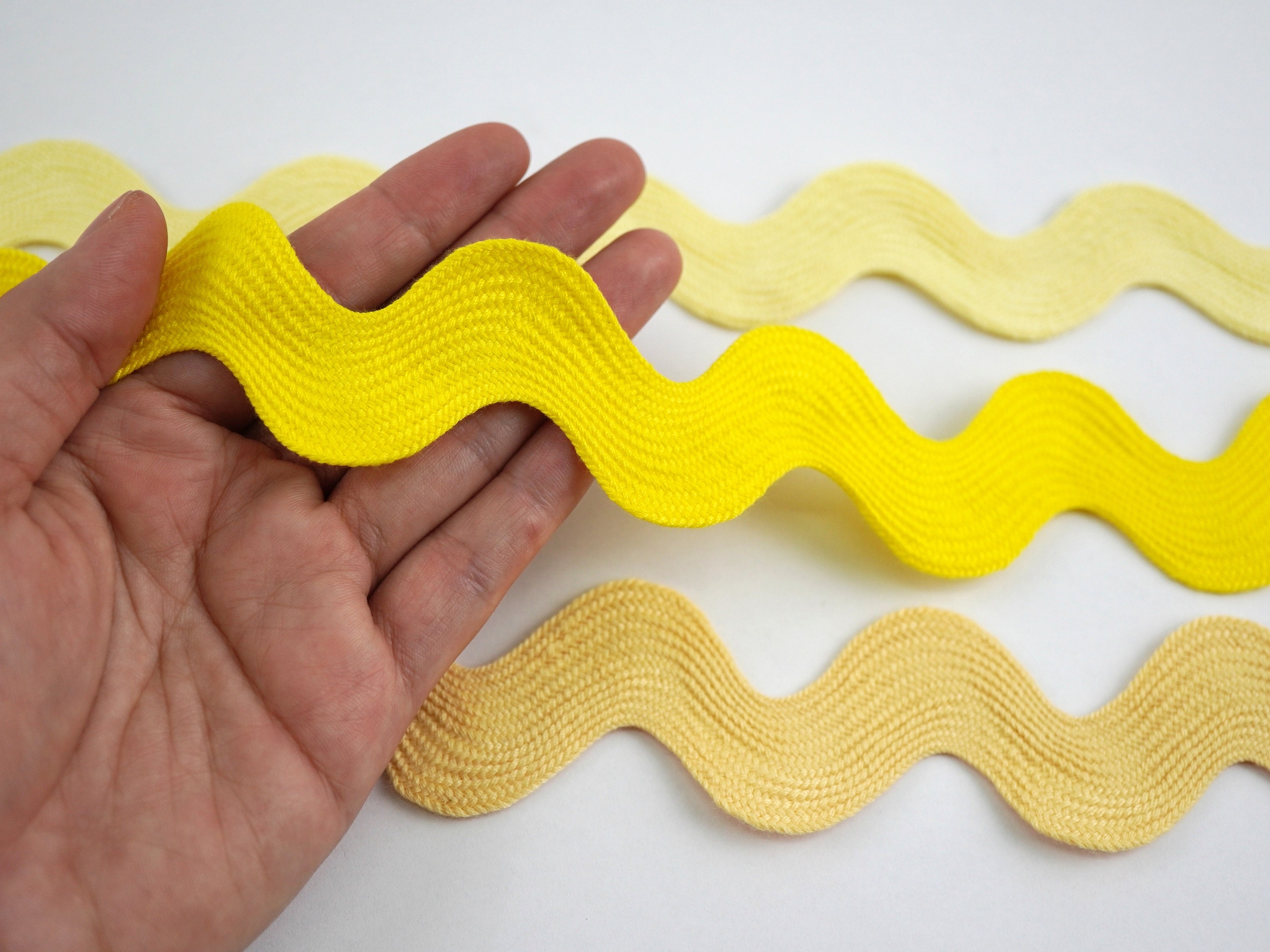 5 Yards Yellow Jumbo Rick Rack Trim, Yellow Rick Rack, Jumbo Ric Rac ...