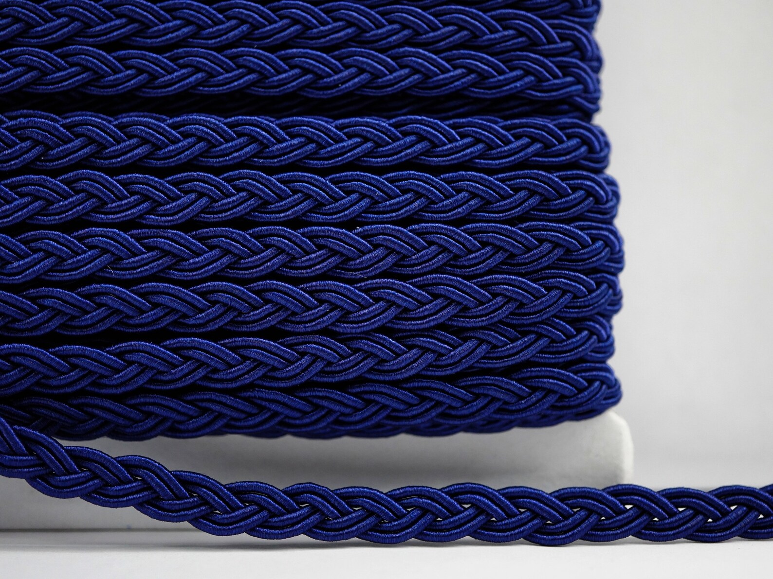 5 Yards 1/4 Blue Braided Cord White Cord Flat Braided - Etsy