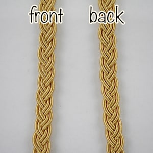 5 Yards 1/4" Gold Braided Cord, Gold Cord, Flat Braided Cord, Flat Cord ...