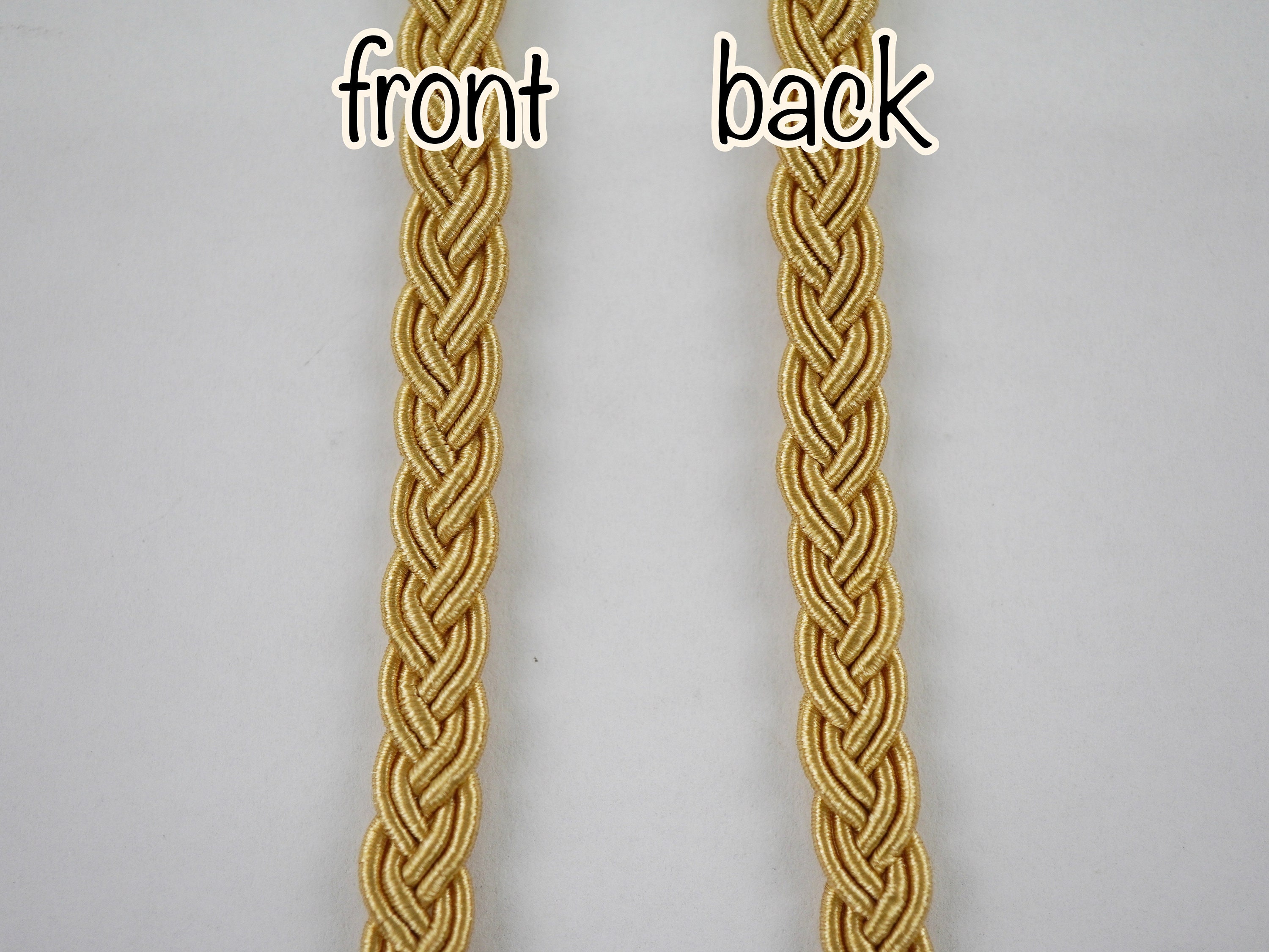 5 Yards 1/4" Gold Braided Cord, Gold Cord, Flat Braided Cord, Flat Cord ...