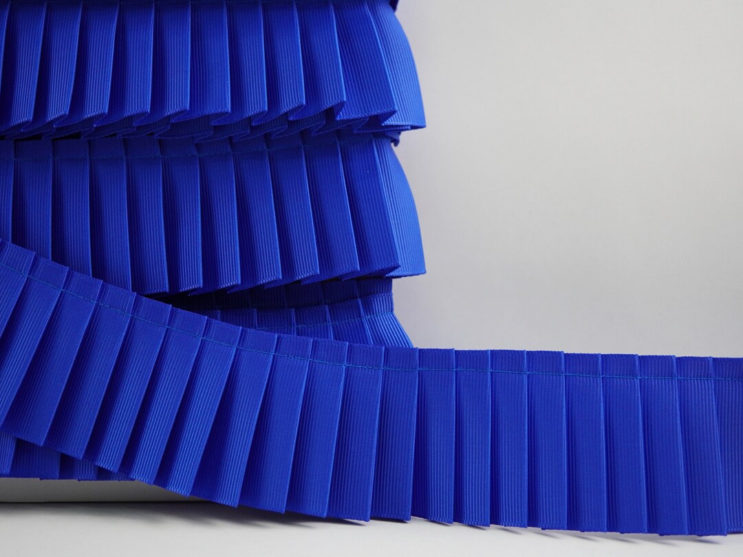1 Yd 2" Royal Blue Grosgrain Knife Pleated Trim, Knife Pleat Trim ...