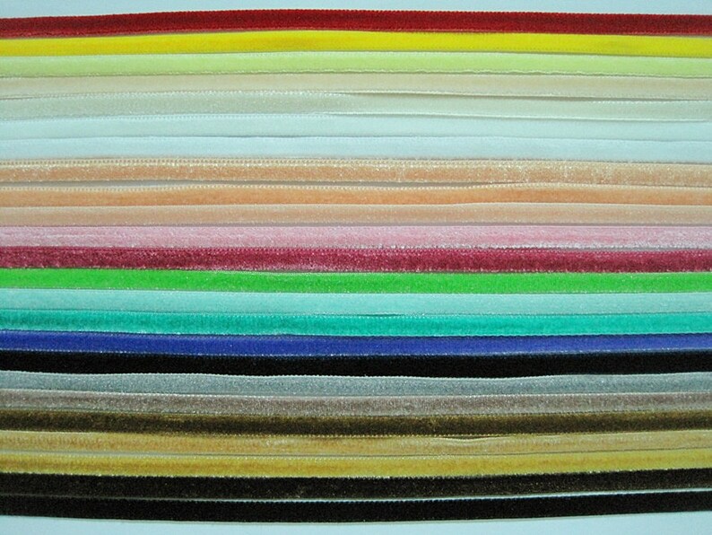 5 Yards 1/4" Vanilla Velvet Ribbon, Cream Velvet Ribbon, Ribbon, Ribbon ...