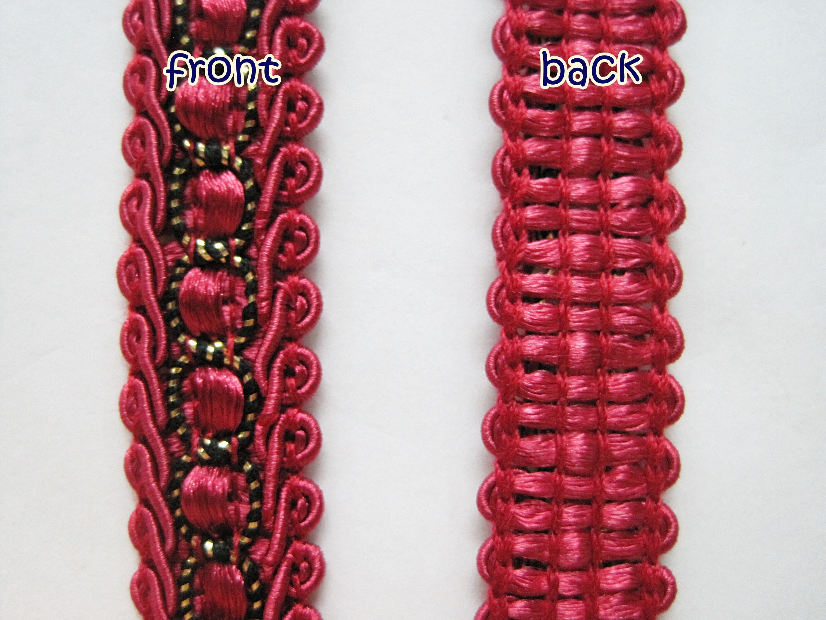 5 Yards 1/2" Ruby Gimp Braid Trim, Gimp Braid, Braided Gimp Trim ...