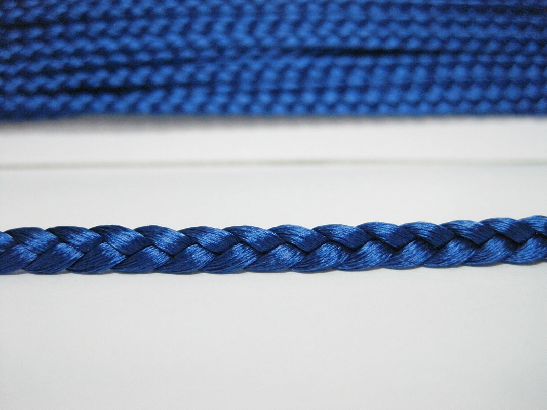 5 Yards 1/4" Braided Cord, Azure Cord, Flat Braided Cord, Flat Cord ...