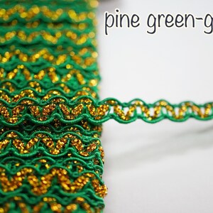 5 Yards Green Rick Rack With Silver/gold Metallic, Green Trim, Lime ...