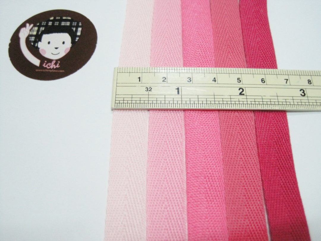 5 Yards 1/2" Pink Herringbone Tape, Pink Twill Tape Pink Cotton Tape ...