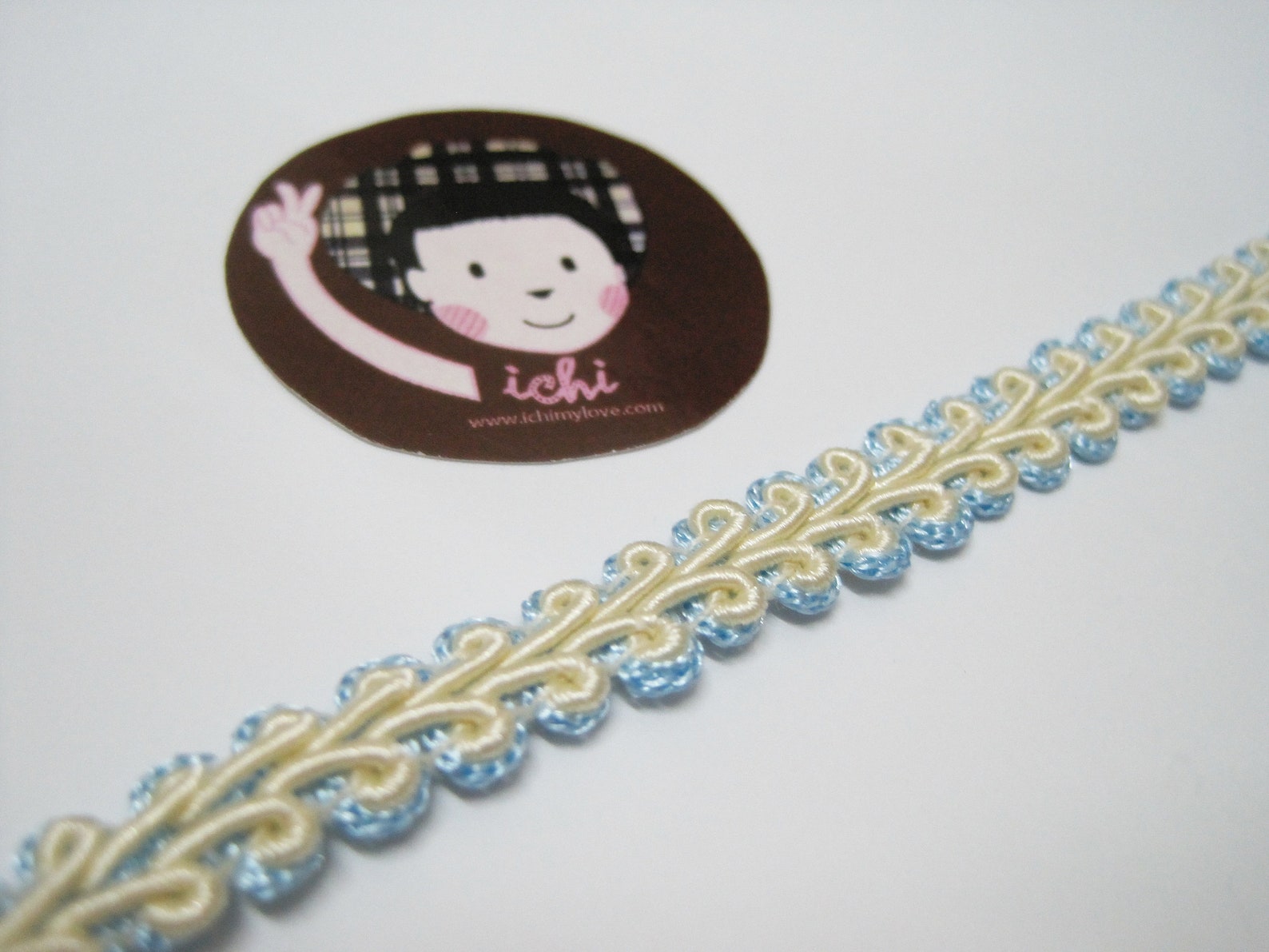 5 Yards 3/8 Vanilla-light Blue Gimp Braided Trim Gimp - Etsy