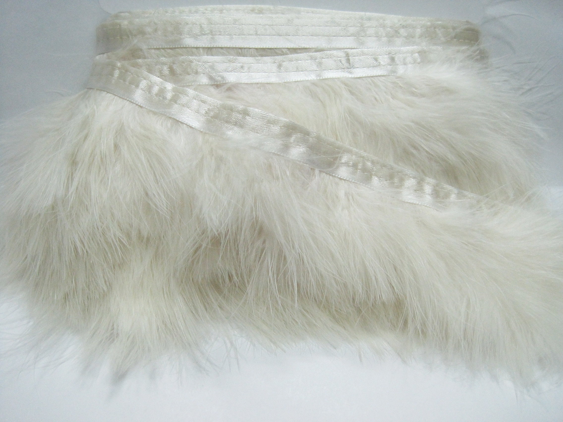 1 Yard Fur Trim Cream Bird Fringe Bird Feather Trim Turkey | Etsy