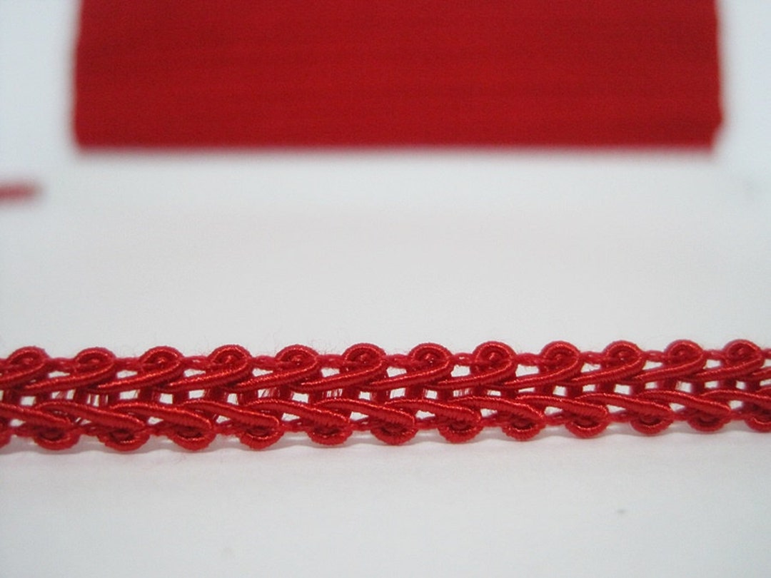 5 Yards 3/16" Red Gimp Braided Trim, Gimp Braid, Braided Cord,braided ...